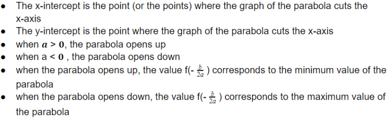The Properties of Parabolas